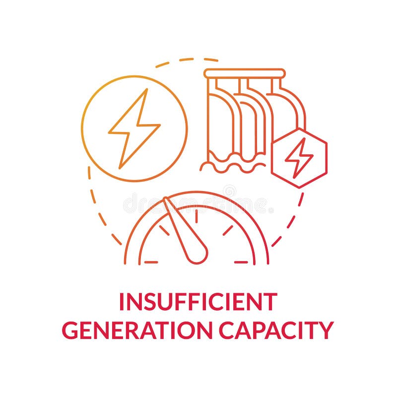 Insufficient Generation Capacity Red Gradient Concept Icon Stock Vector ...