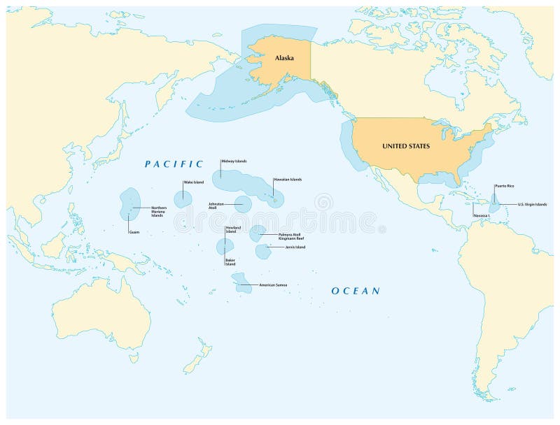 Insular Area Vector Map of the United States Stock Vector ...