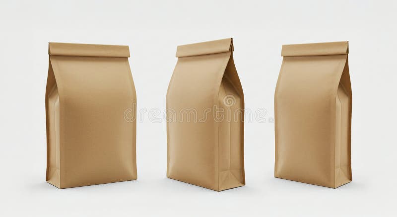 Insulated Brown Paper Bag Packaging Template on a White Background ...