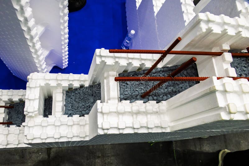 Insulated Concrete Form Wall Construction Stock Image - Image of ...