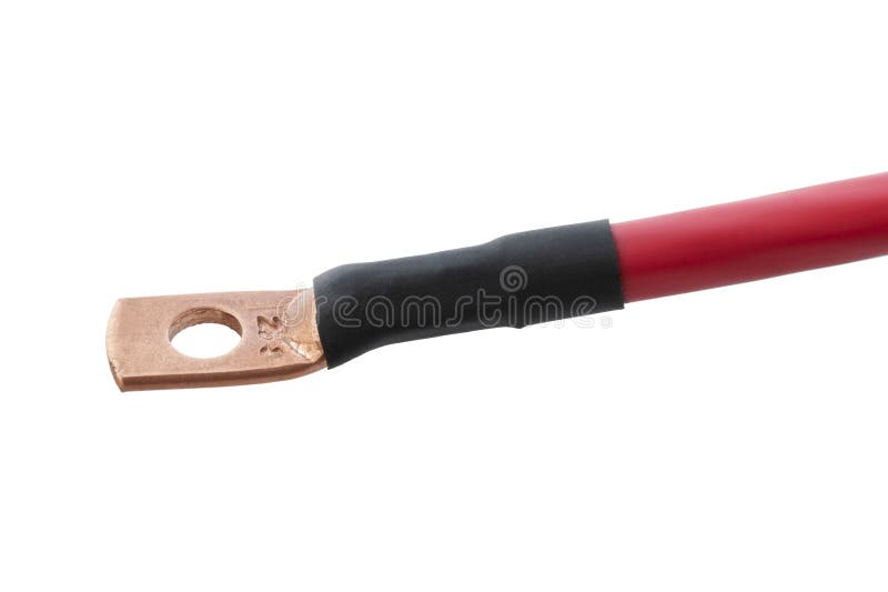 Insulated Copper Cable with a Ring Terminal Stock Image - Image of ...
