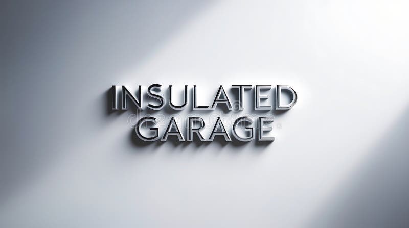 Insulated Garage Sign with Shadow Effect on Textured Light Surface ...