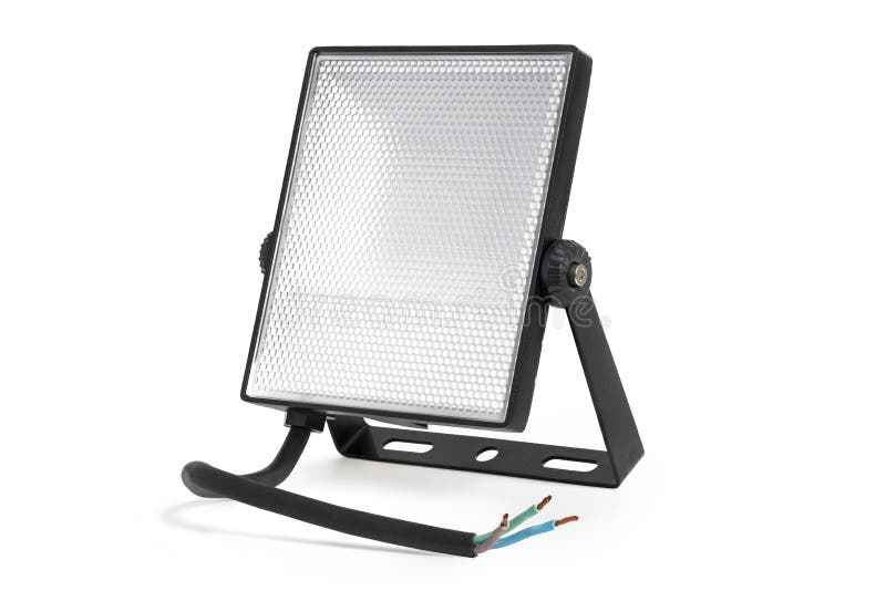 Insulated LED Spotlight with Power Cable and Mount on a White ...