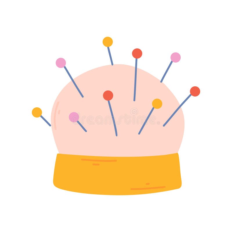 Insulated Pin Cushion. Sewing Pins. Stock Vector - Illustration of ...