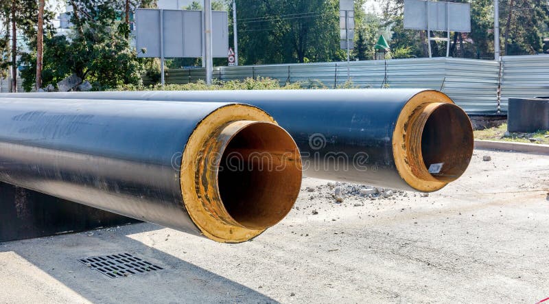 Insulated pipes. stock photo. Image of view, kazakhstan - 78316958