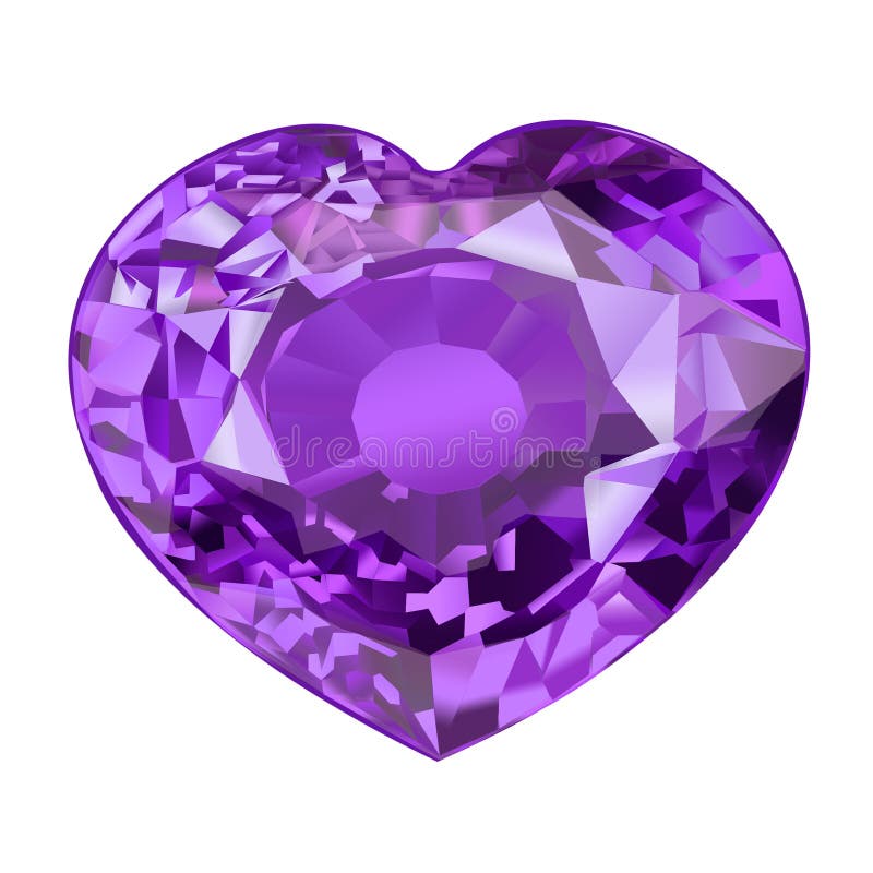 Diamond purple heart shape stock illustration. Illustration of isolated ...