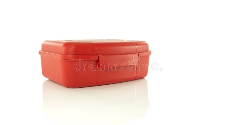 Insulated red lunch box stock photo. Image of white - 111188266