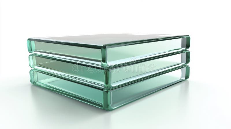 Insulating Glass Blocks Stacked Isolated on White Background Stock ...