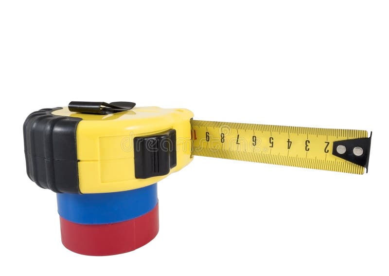 The Insulating Tape and Tape Measure Stock Image - Image of length ...