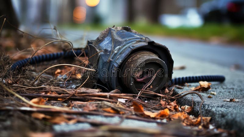Insulation broken cable stock illustration. Illustration of torn ...
