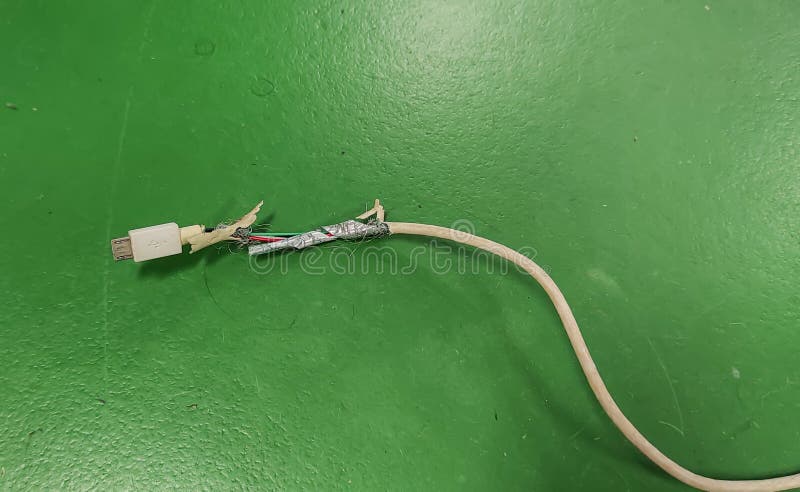 The Insulation Broken of USB Connector Stock Photo - Image of green ...
