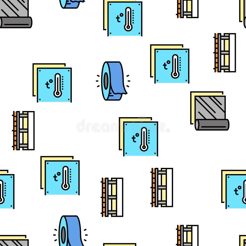 Insulation Building Vector Seamless Pattern Stock Vector - Illustration ...