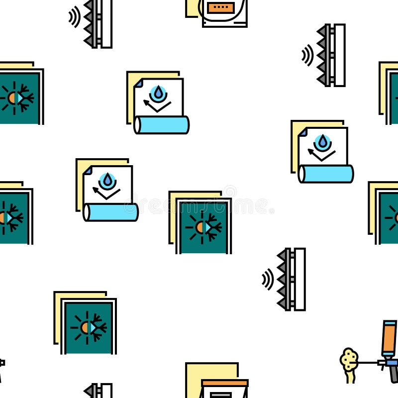 Insulation Building Vector Seamless Pattern Stock Vector - Illustration ...