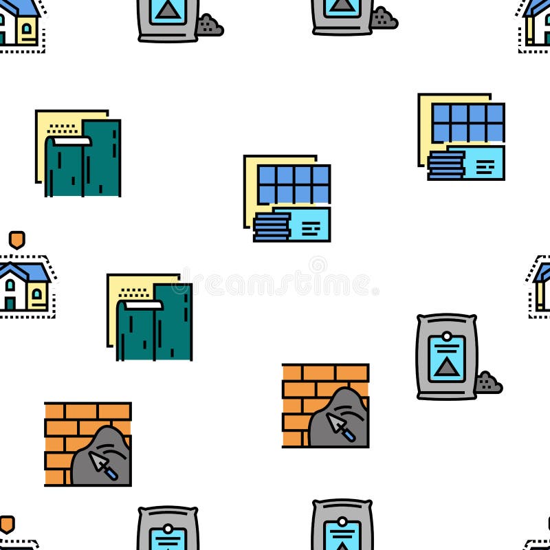 Insulation Building Vector Seamless Pattern Stock Vector - Illustration ...