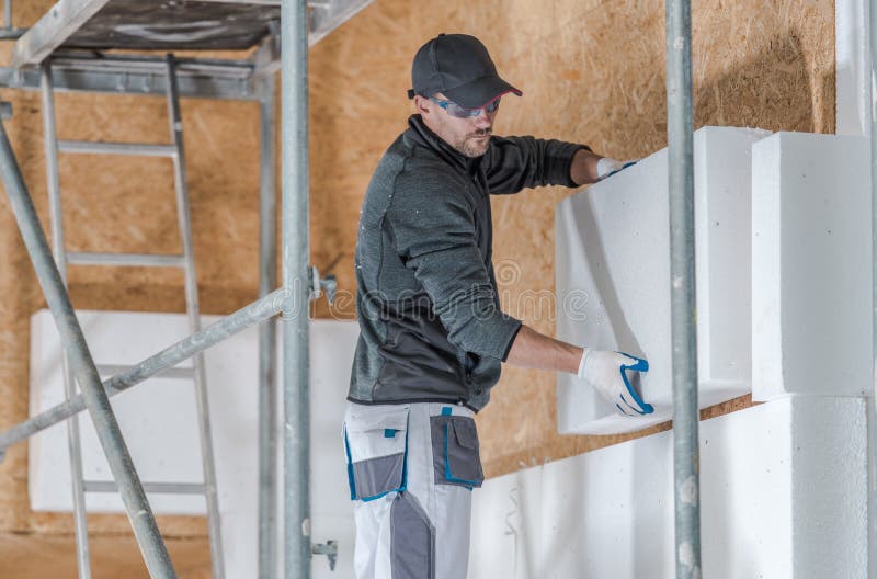 Insulation Installer Contractor Stock Image - Image of deck, worker ...