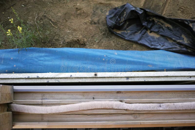 Insulation Layer in the Wall Stock Image - Image of layer, material ...