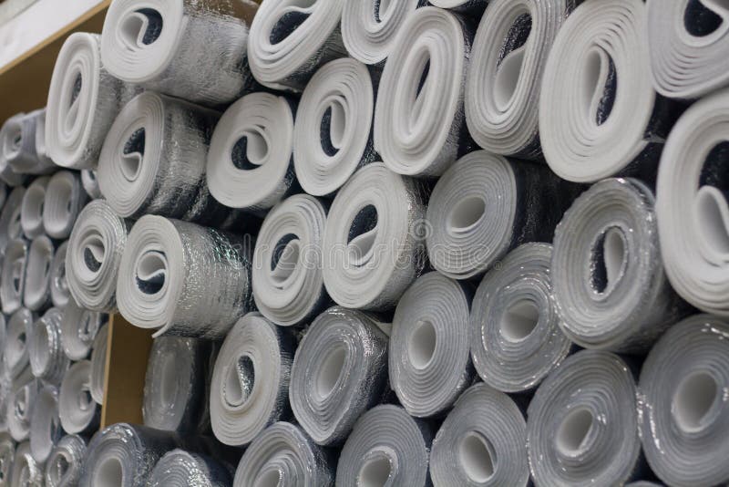 Insulation Material in Rolls for Wholesale Stock Image - Image of house ...