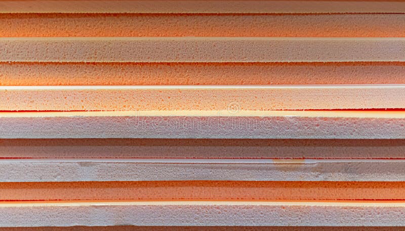 The Insulation is Polyurethane. Factory-made Sheets Stacked. Close Up ...
