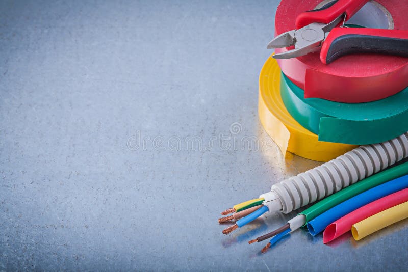 Insulation Tapes Nippers Electric Wire Protection Cables Constru Stock ...