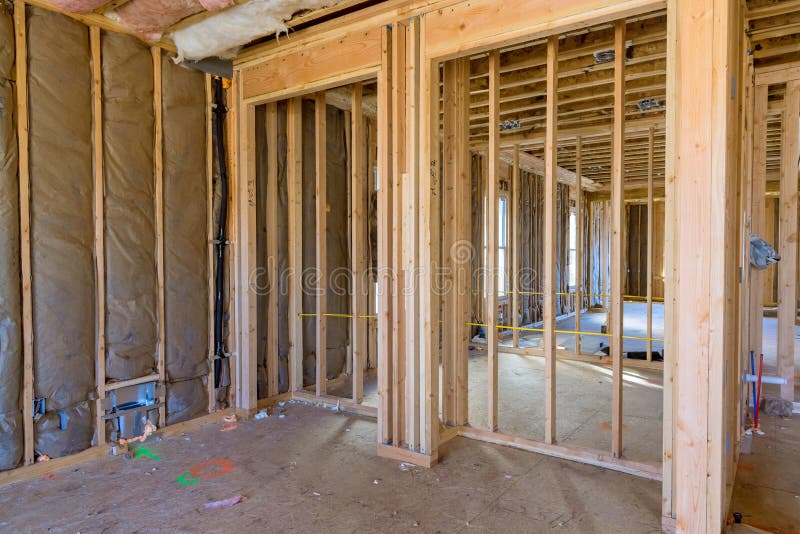 An Insulation Wall of a New Residential Building is Being Constructed ...