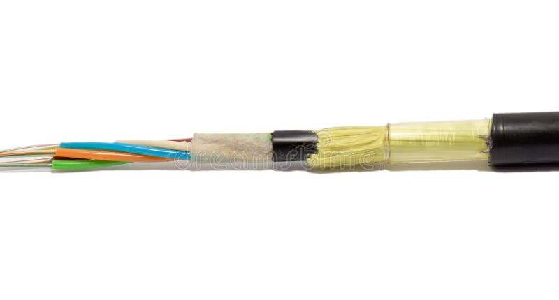 Fiber optic loops cables. stock photo. Image of glass - 65185788