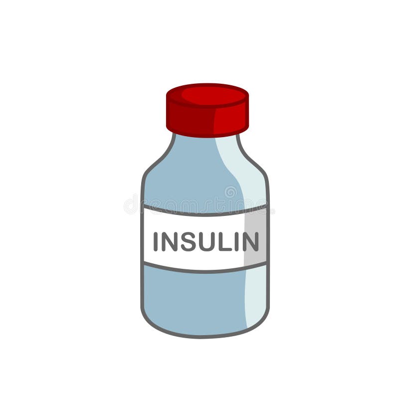 Insulin Bottle Vector Illustration Black Outline Drawing Stock Vector ...