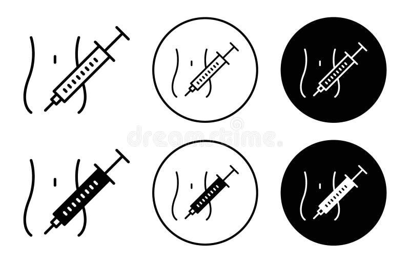 Insulin Injecting Icon Collection of Outline Thin Line Symbol or Sign ... Insulin Injecting Icon Collection of Outline Thin Line Symbol or Sign ...