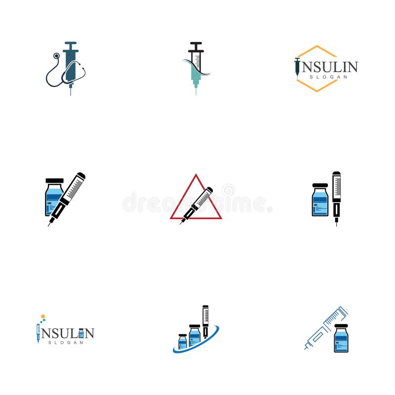 Insulin Injection Icon Illustration Simple Design Element Vector Logo ...