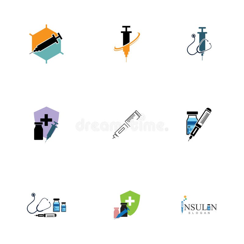 Insulin Injection Icon Illustration Simple Design Element Vector Logo ...