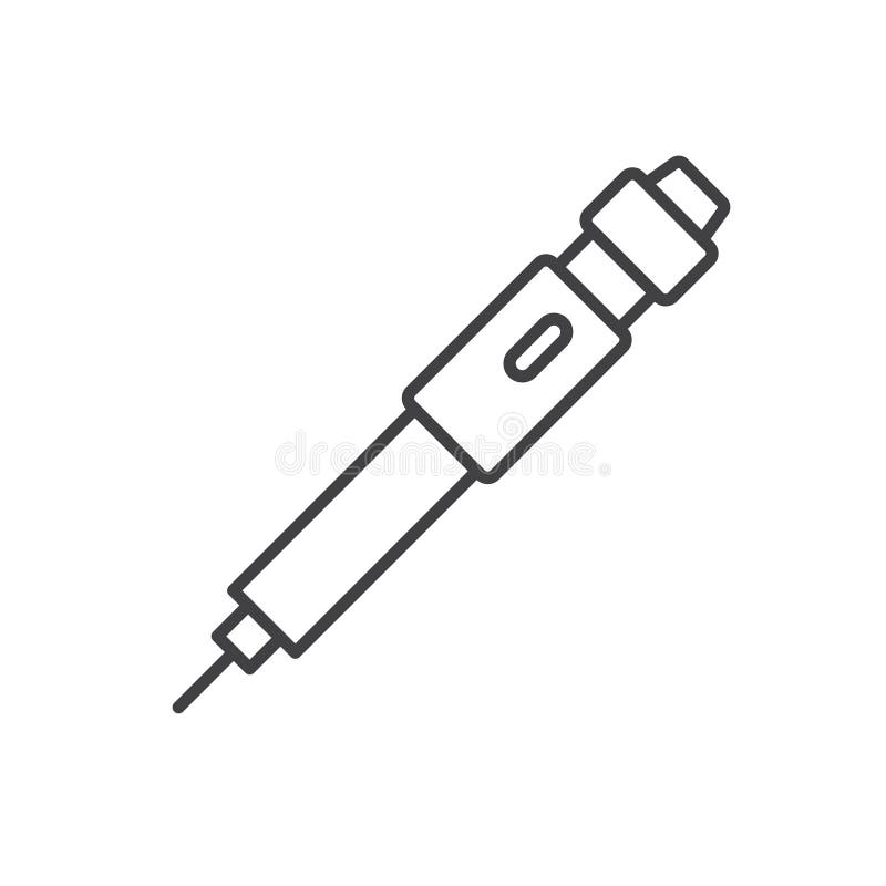 Insulin Injection Pen Line Icon. Linear Style Sign for Mobile Concept ...