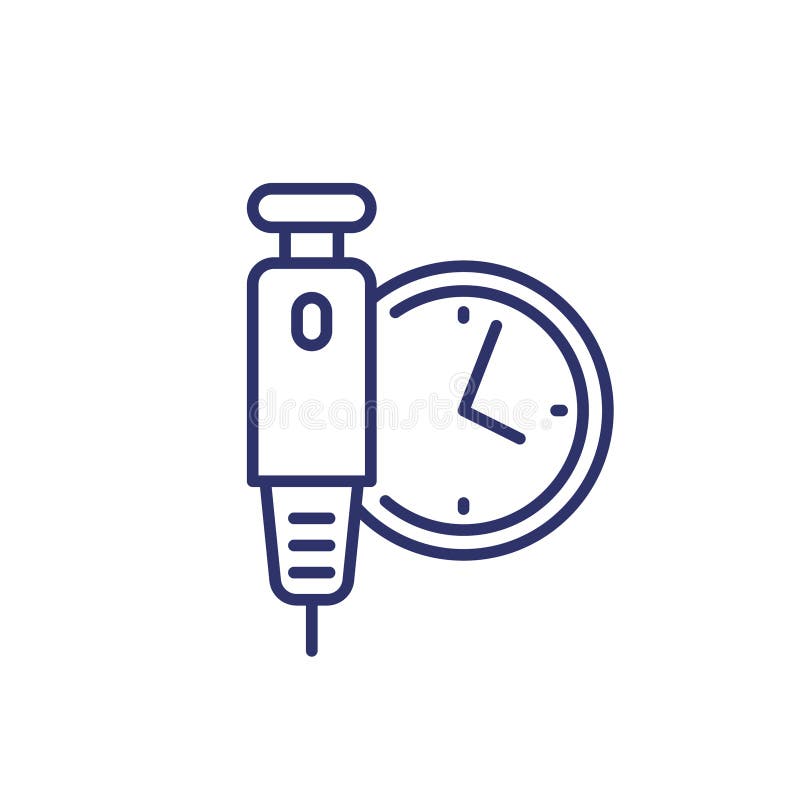 Insulin Injection Time Line Icon Stock Vector - Illustration of intake ...