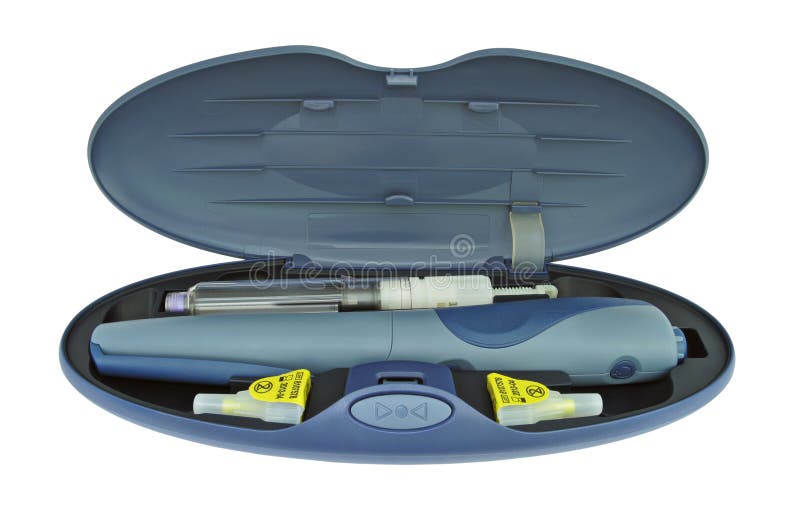 Grey insulin syringe pen stock photo. Image of analyze - 46281126