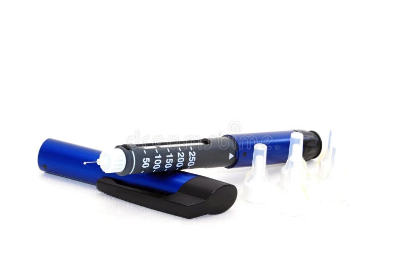 Insulin Syringe Injector Pen Stock Photo - Image of measurement, lancet ...