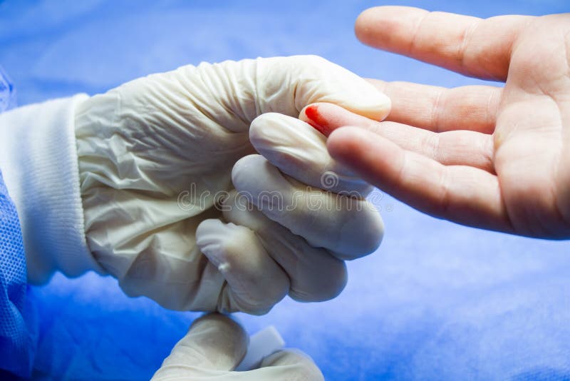 Insulin Testing Process, Blood Test and Syringe. Injection in the Hand ...