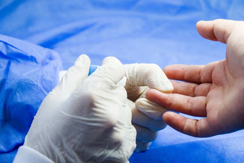 Insulin Testing Process, Blood Test and Syringe. Injection in the Hand ...