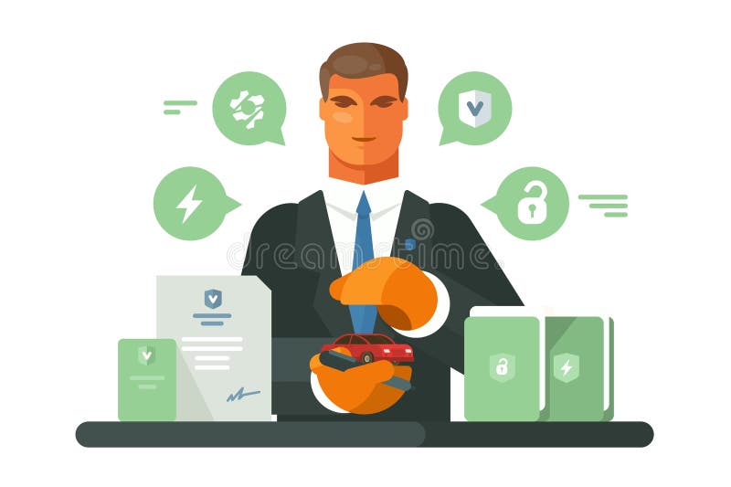 Insurance Agent Explaining Coverage Stock Vector - Illustration of ...