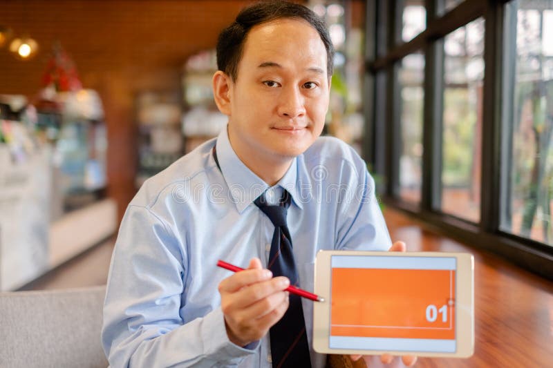 Asian Insurance Agent Use Tablet Stock Image - Image of professional ...