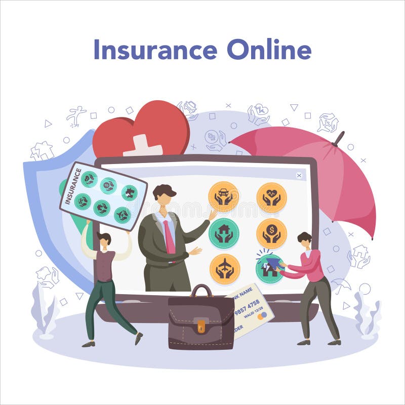 Insurance Agent Online Service or Platform. Idea of Security Stock ...