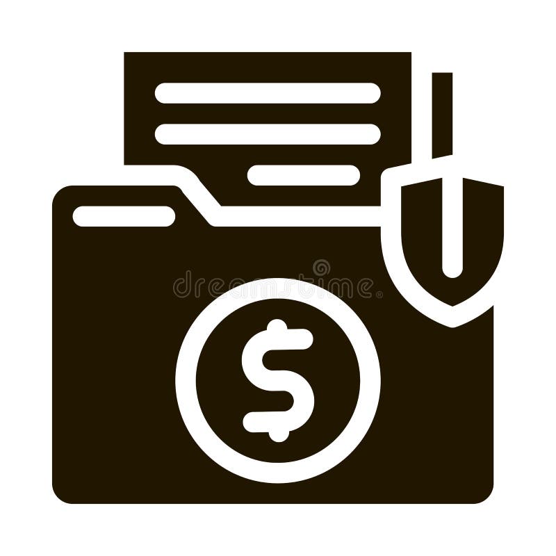 Insurance Agreement Folder Icon Vector Glyph Illustration Stock Vector ...