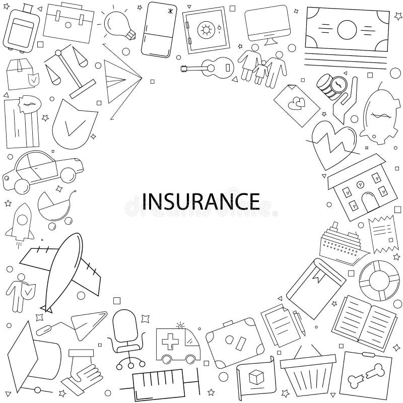 Vector Insurance Pattern. Insurance Seamless Background Stock Vector ...