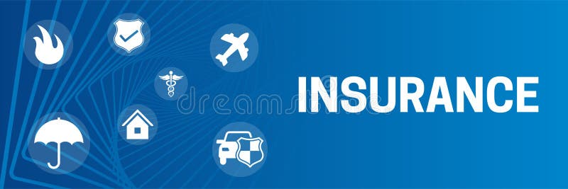 Blue Insurance Icon Set with Insurance Icons Stock Vector ...