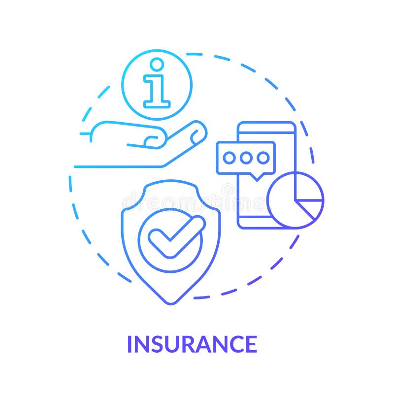 Insurance Blue Gradient Concept Icon Stock Vector - Illustration of ...