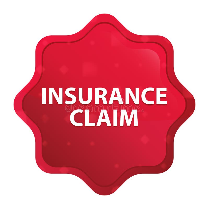 Insurance Claim Misty Rose Red Starburst Sticker Button Stock ...