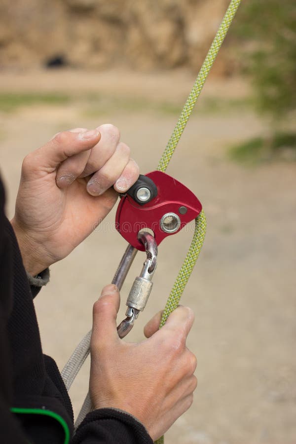 Insurance climber. stock image. Image of device, grip - 70208973