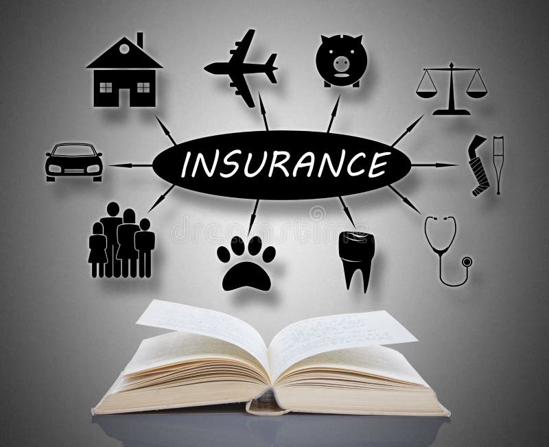 Insurance Concept Above a Book Stock Image - Image of care, business ...