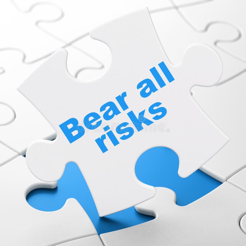 Insurance Concept: Bear All Risks on Puzzle Background Stock ...