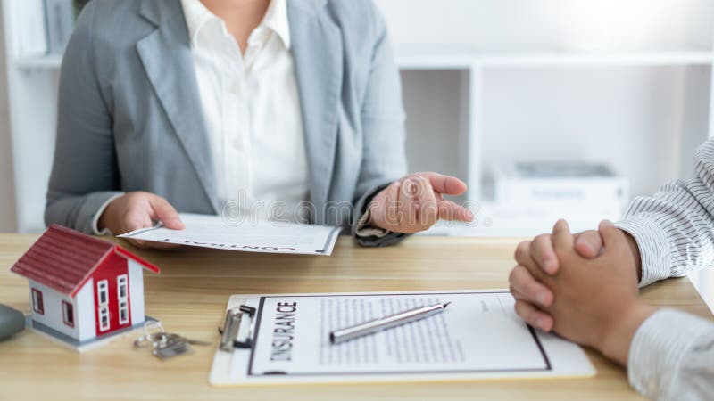 Insurance Concept the Broker Explaining the Agreement of the Contract ...