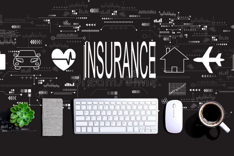 Insurance Concept with a Computer Keyboard Stock Photo - Image of ...