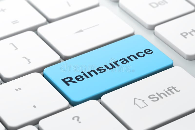 Insurance Concept: Reinsurance on Computer Keyboard Background Stock ...