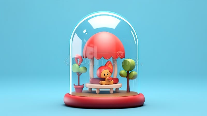 Insurance Concept, 3D Render Style. AI Generated Stock Illustration ...